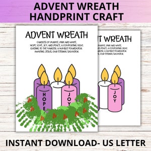 Advent Wreath Handprint Craft, Christmas Advent Handprint Art Activity ...