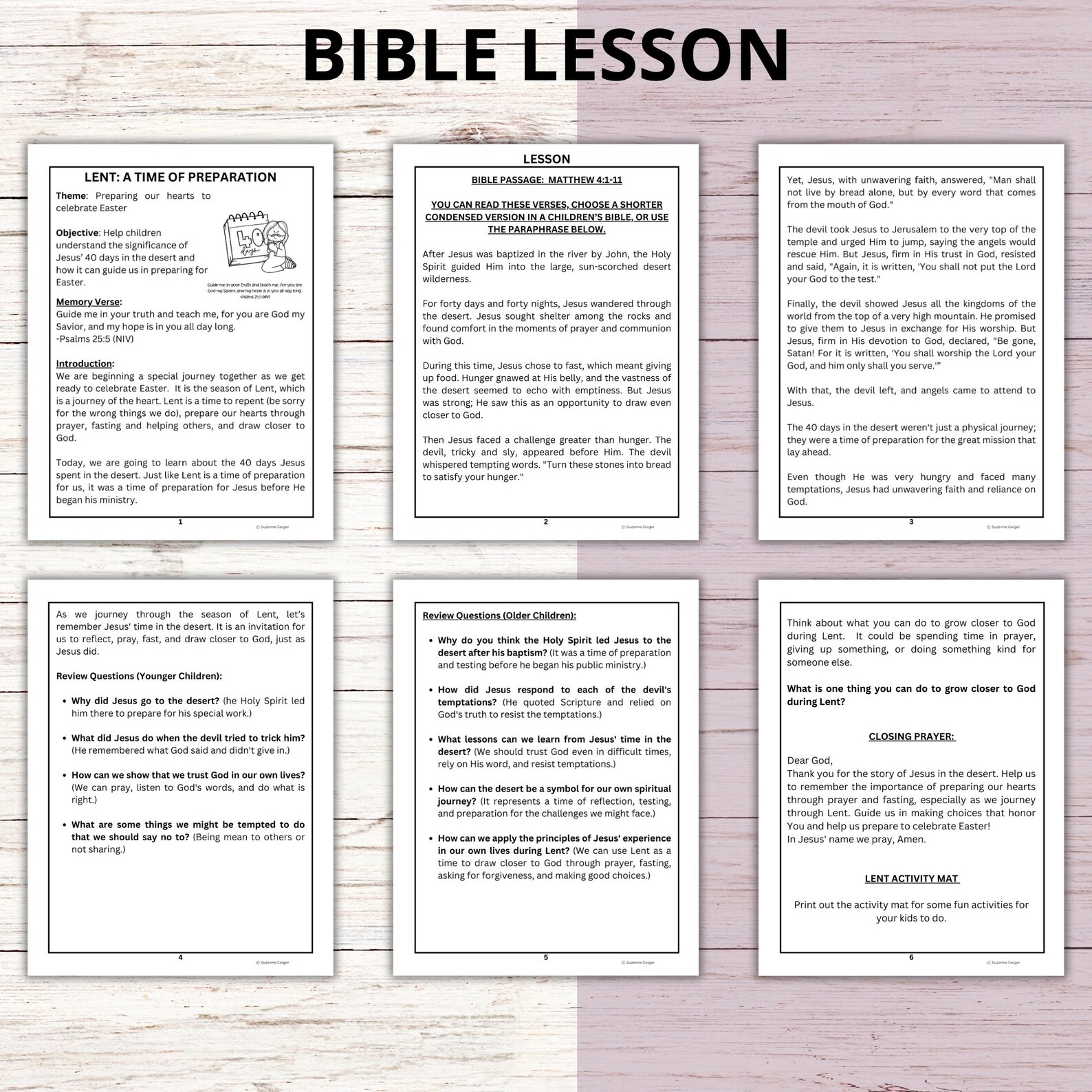 Lent Bible Lesson, Lent Preparation Lesson for Kids, Jesus 40 Days in ...