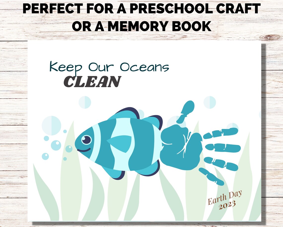 Earth Day Ocean Handprint Craft, Keep Our Ocean Clean Earth Day ...