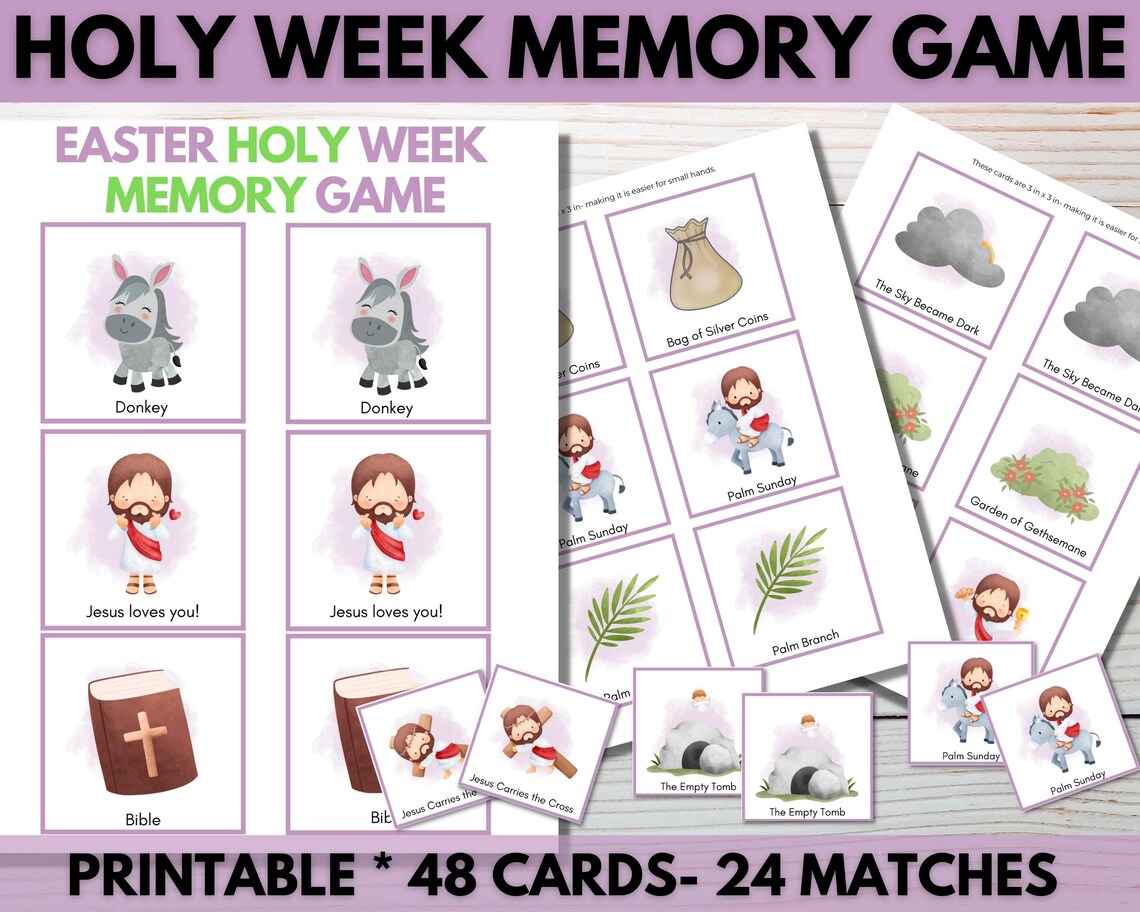 Holy Week Easter Story Memory Game for Toddlers & Preschoolers ...