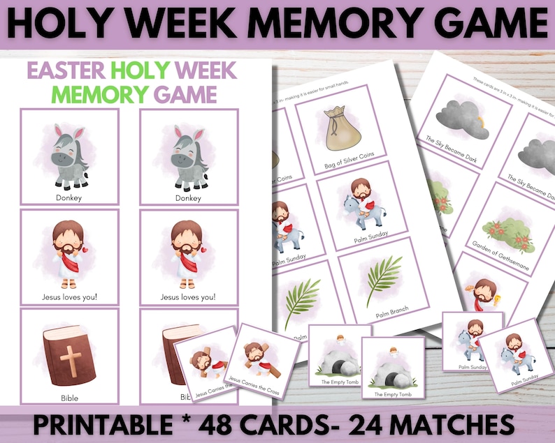 Holy Week Easter Story Memory Game for Toddlers & Preschoolers ...