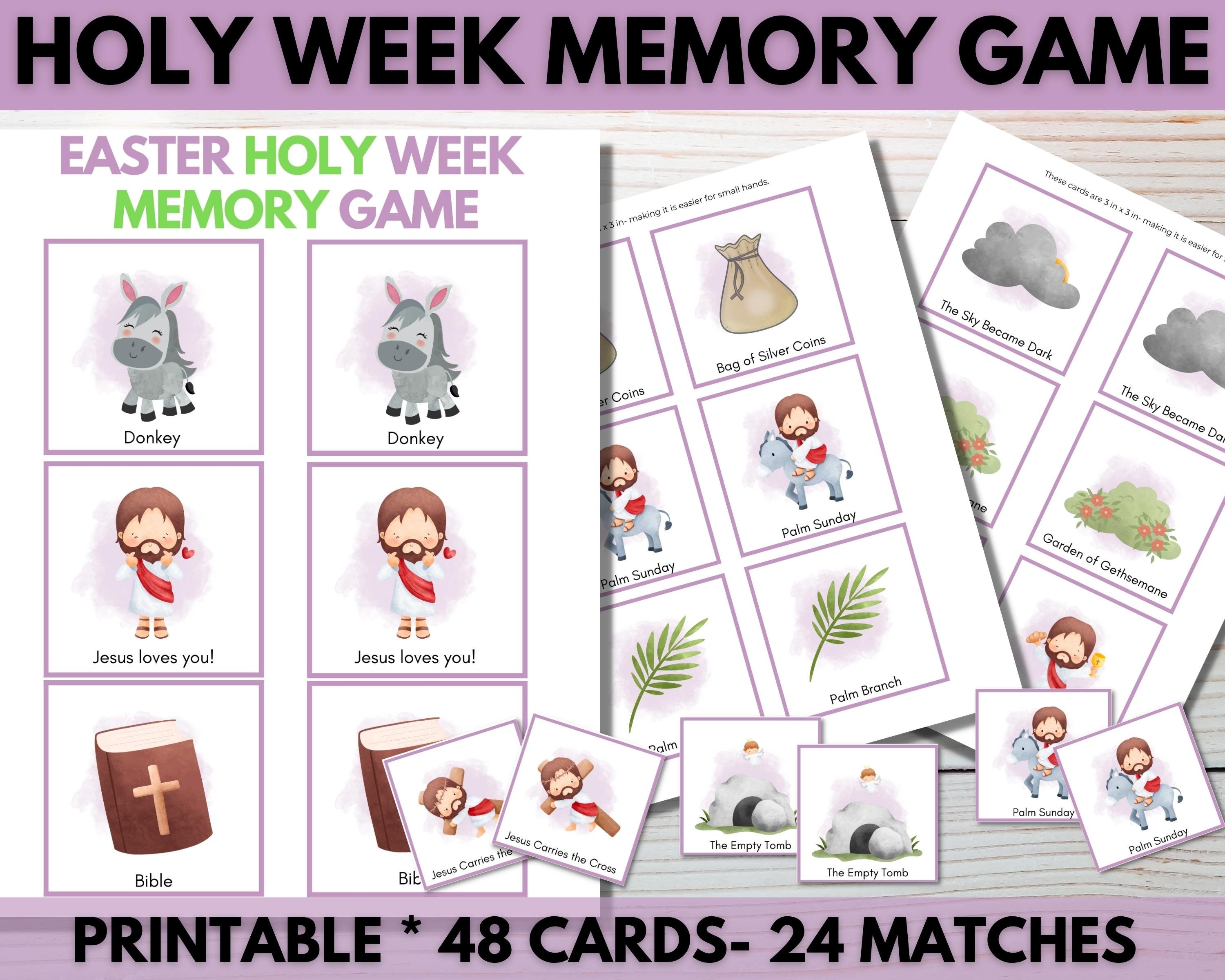 Holy Week Easter Story Memory Game for Toddlers & Preschoolers ...