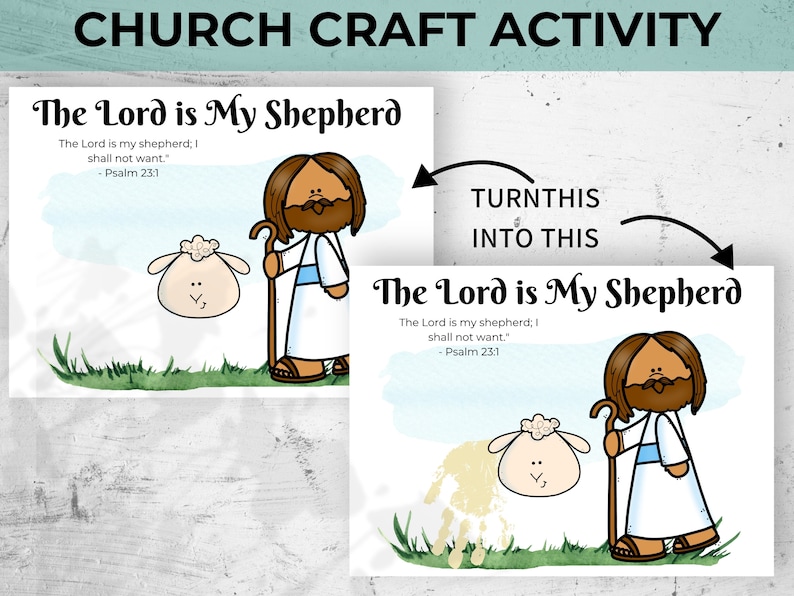 The Lord is My Shepherd Handprint Art, Sunday School Handprint Craft ...