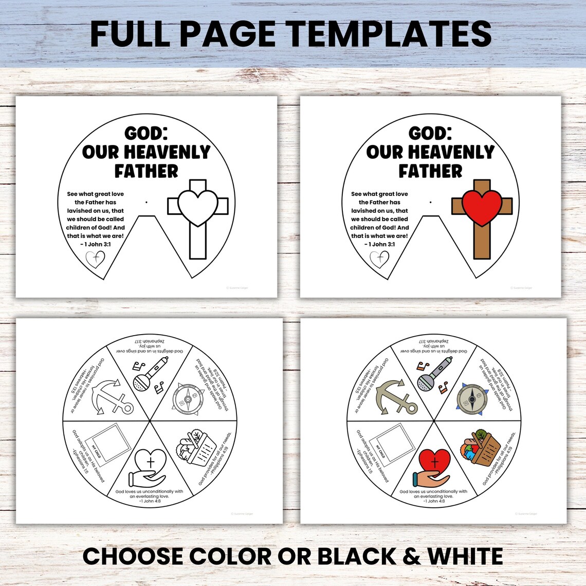 God Our Heavenly Father Bible Wheel Craft Lesson, Fathers Day Bible ...