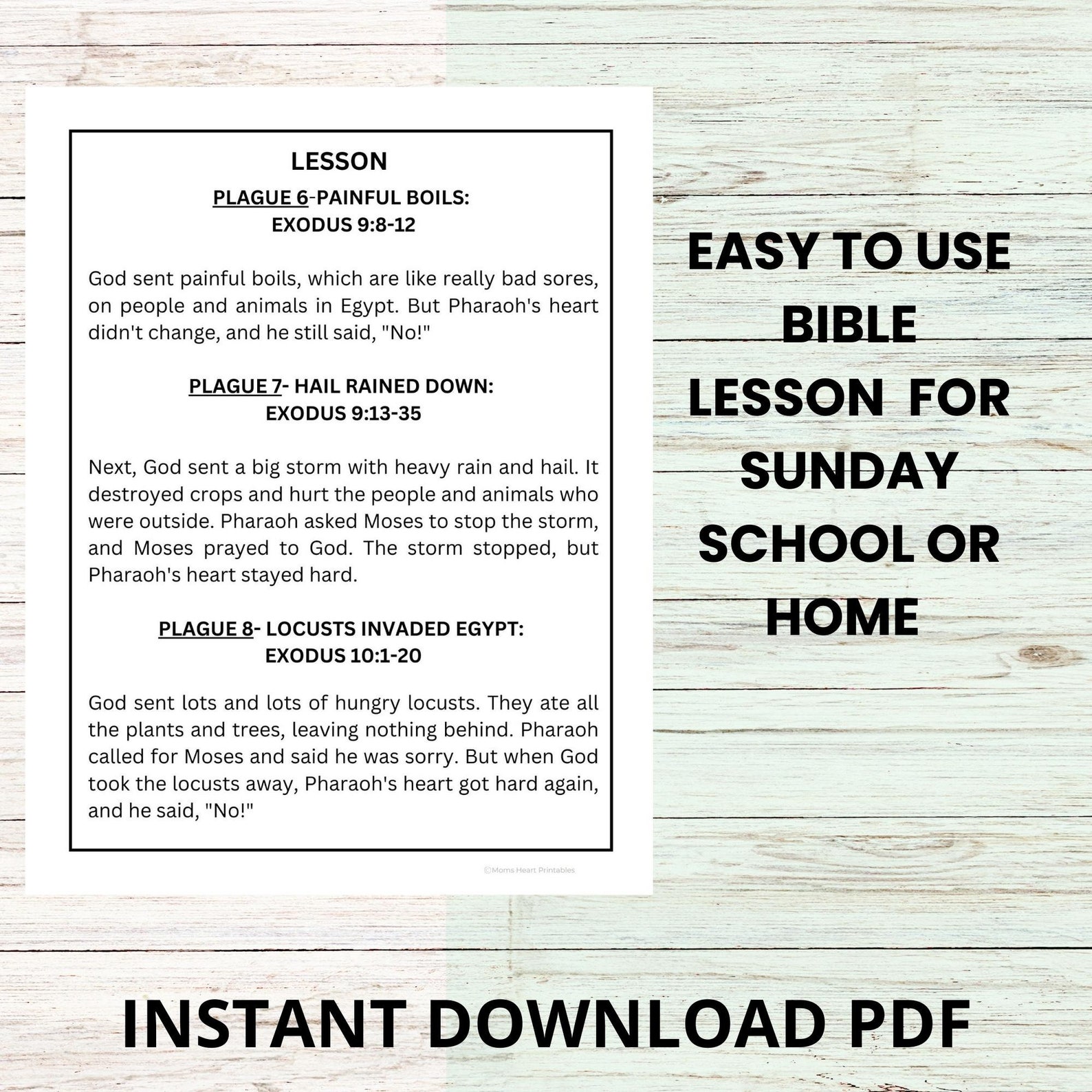 Ten Plagues of Egypt Bible Lesson and Activity, Sunday School Lesson ...