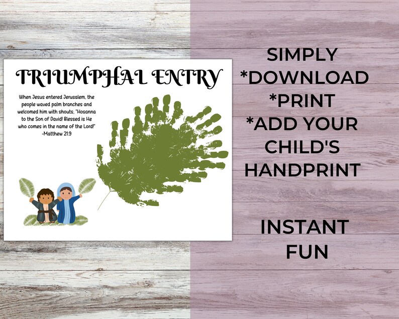 Triumphal Entry Palm Sunday Handprint Craft, Easter Sunday School ...