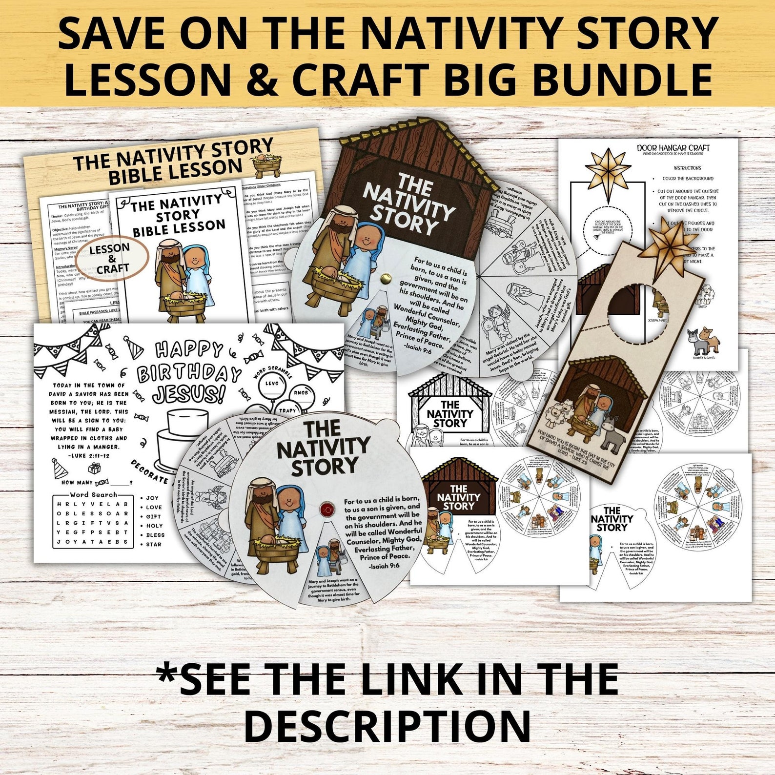 Nativity Story Christmas Bible Lesson and Coloring Bible Wheel Craft ...