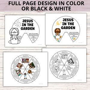 Jesus in the Garden of Gethsemane Bible Coloring Wheel Lesson for Kids ...