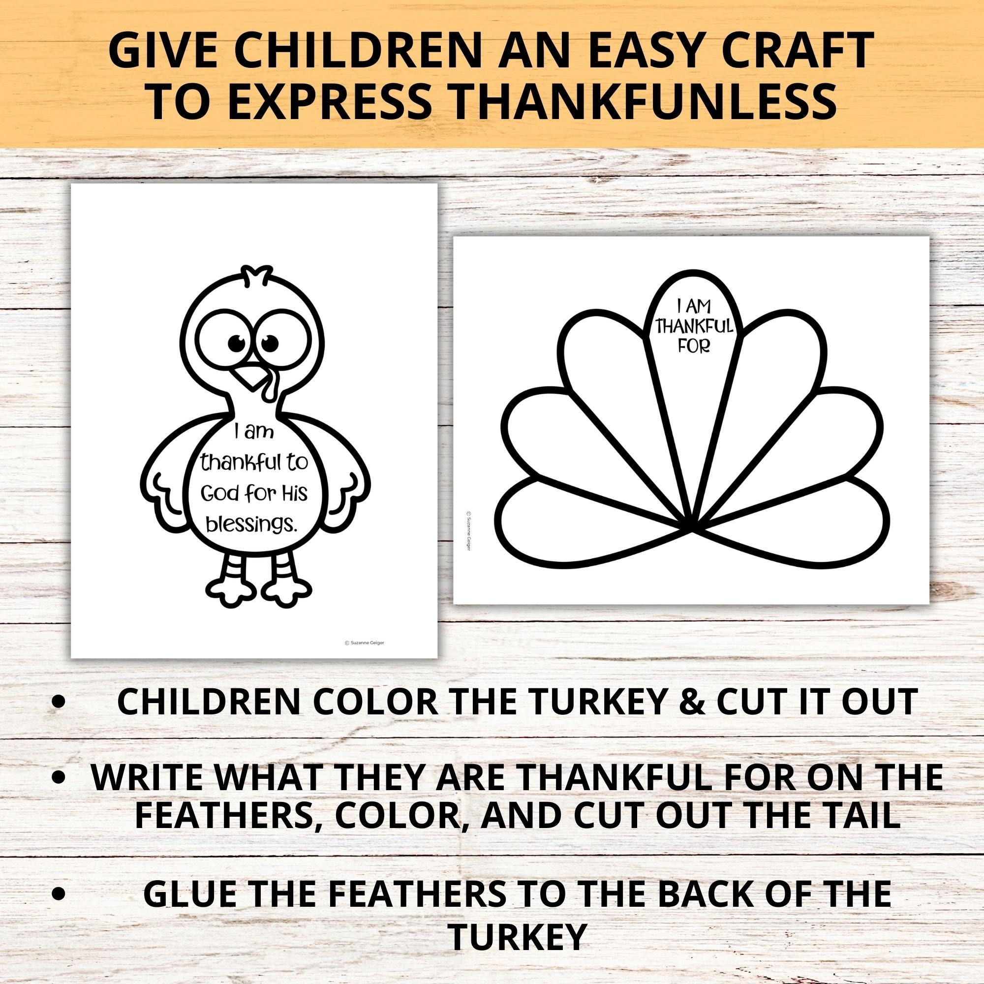 Thankful Turkey Thanksgiving Bible Craft, Fall Sunday School Craft ...