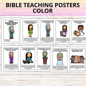 Mothers Day Bible Teaching Posters and Craft Bundle, Sunday School Moms ...