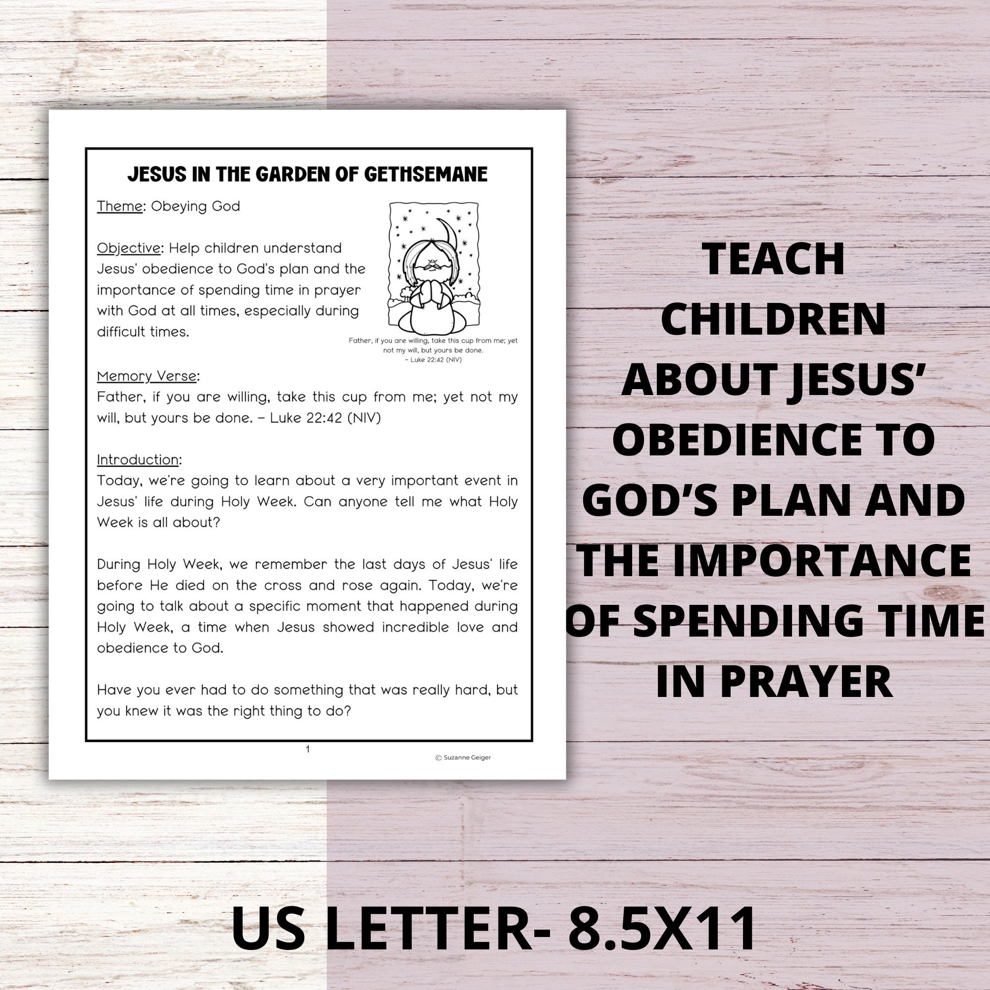 Jesus in the Garden of Gethsemane Easter Holy Week Bible School Lesson ...