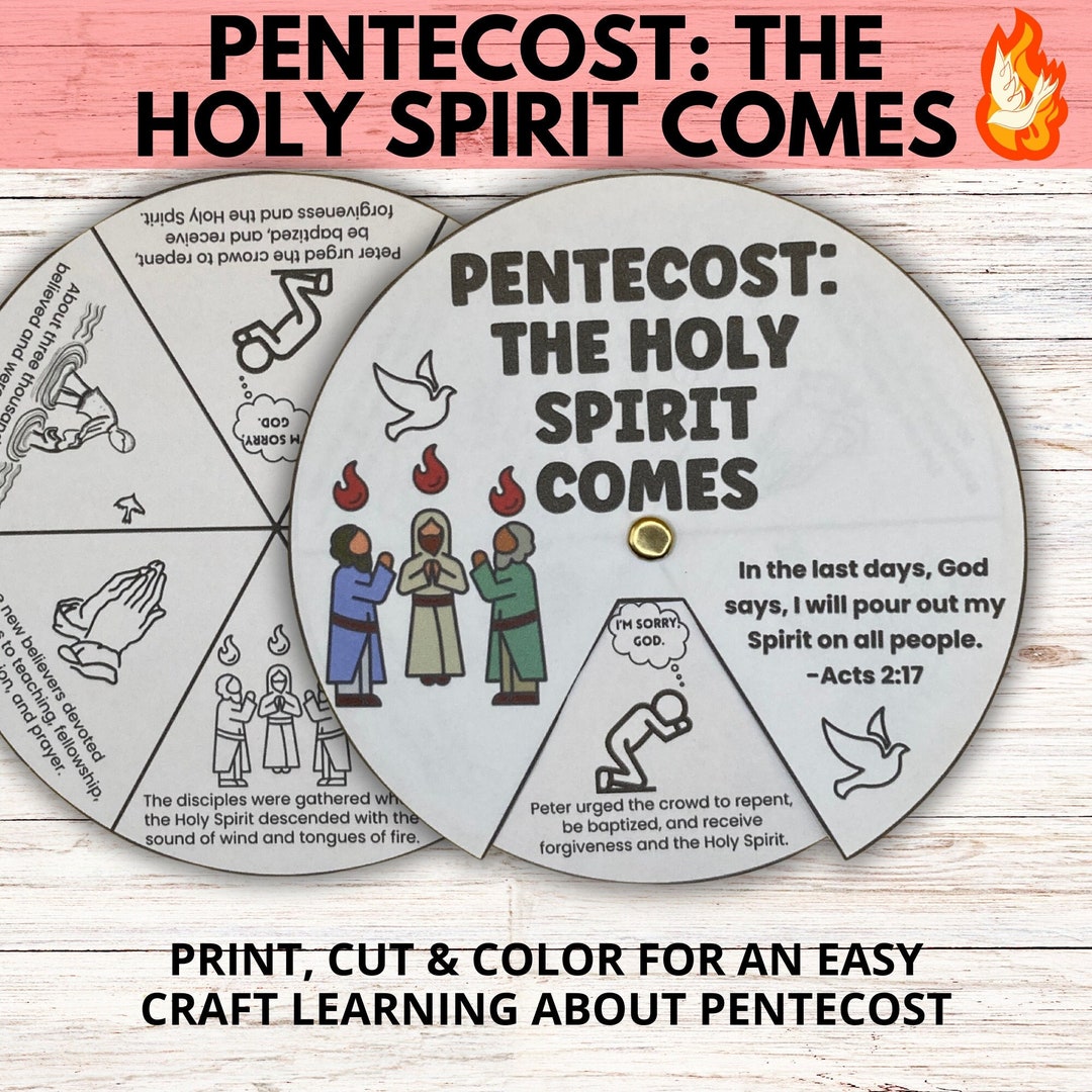 Pentecost Holy Spirit Comes Bible Wheel Craft Sunday School Lesson for ...