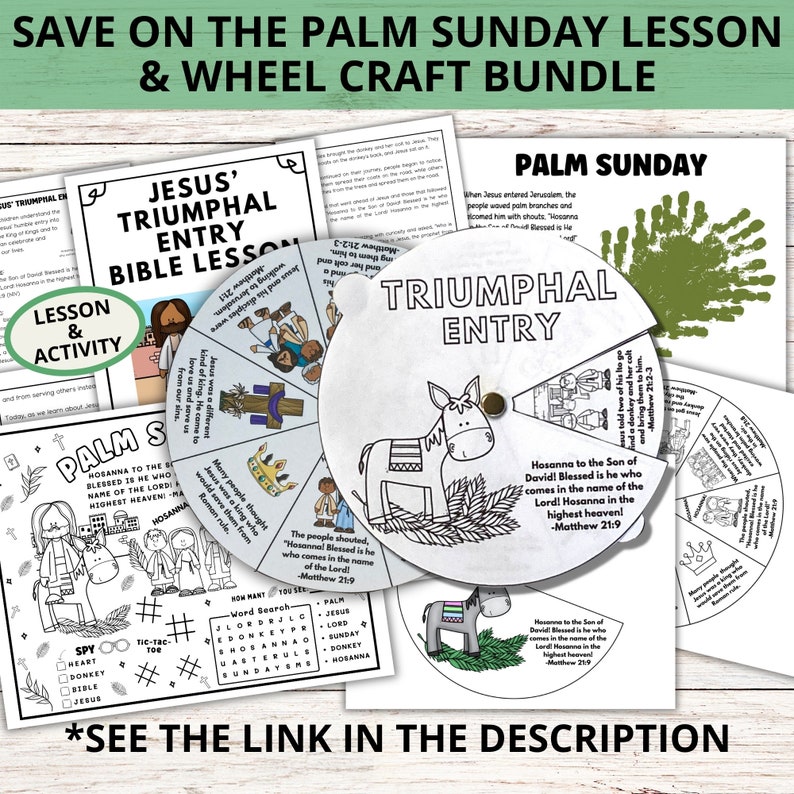 Palm Sunday Bible Lesson and Activity, Triumphal Entry Printable Bible ...