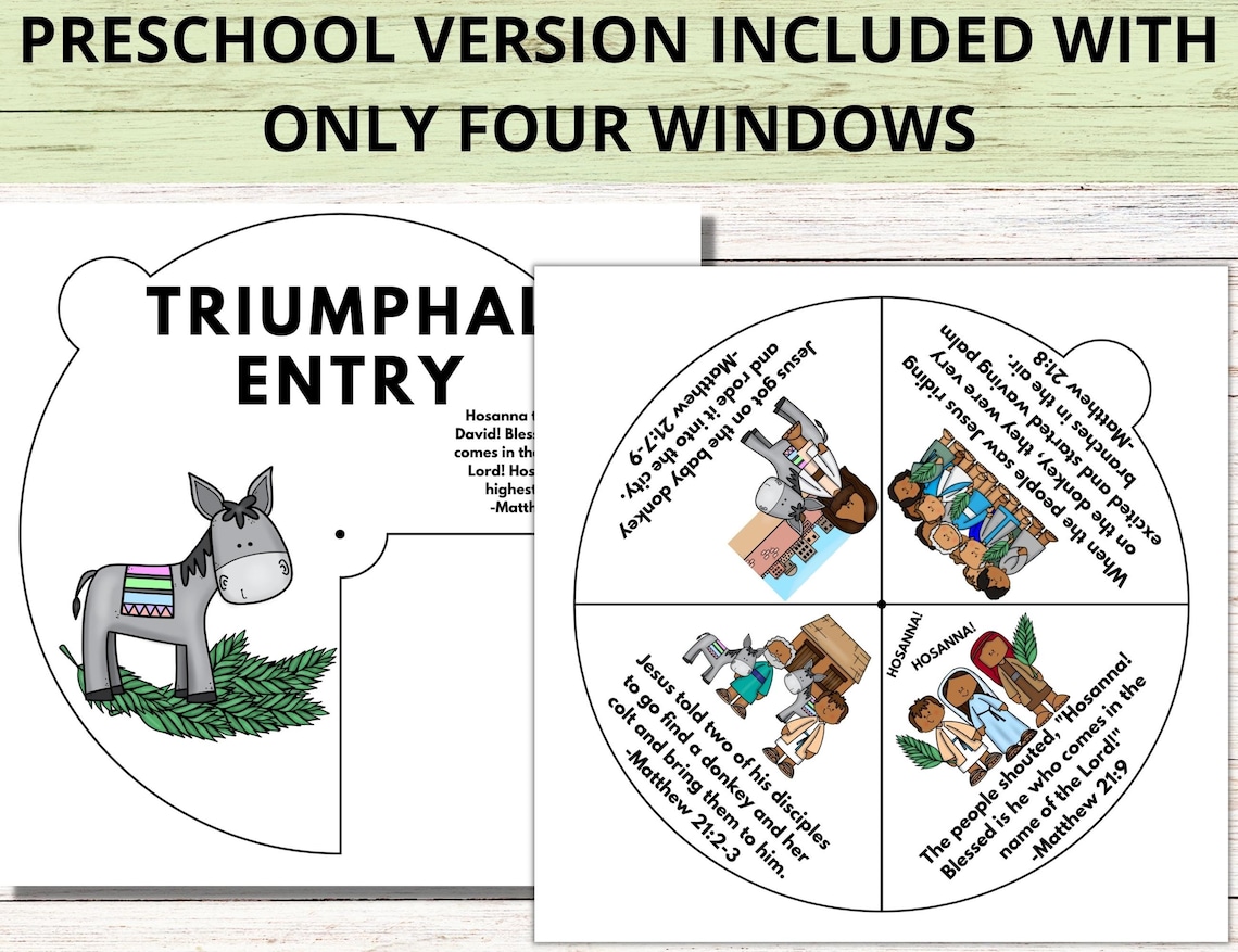Palm Sunday Bible Craft Easter Bible Story Lesson Wheel Holy - Etsy