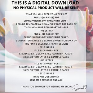 Grandparents Day Handprint Craft Bundle, Printable Gift DIY Hand Art ...