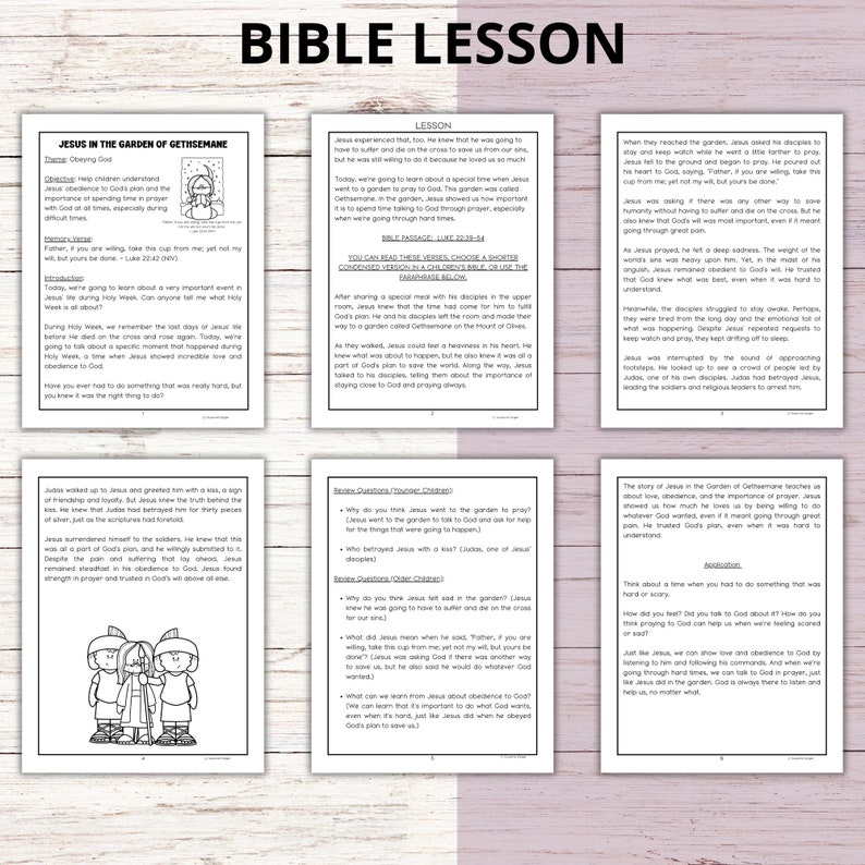 Jesus in the Garden of Gethsemane Easter Holy Week Bible School Lesson ...