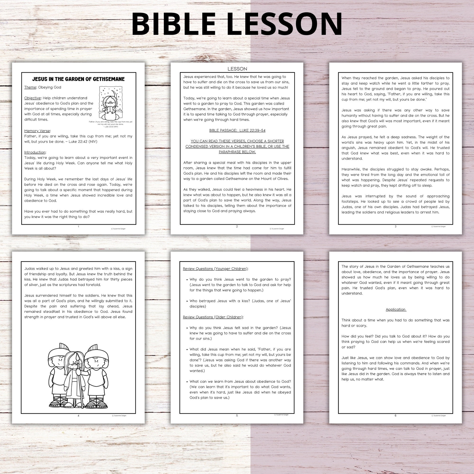 Jesus in the Garden of Gethsemane Easter Holy Week Bible School Lesson ...