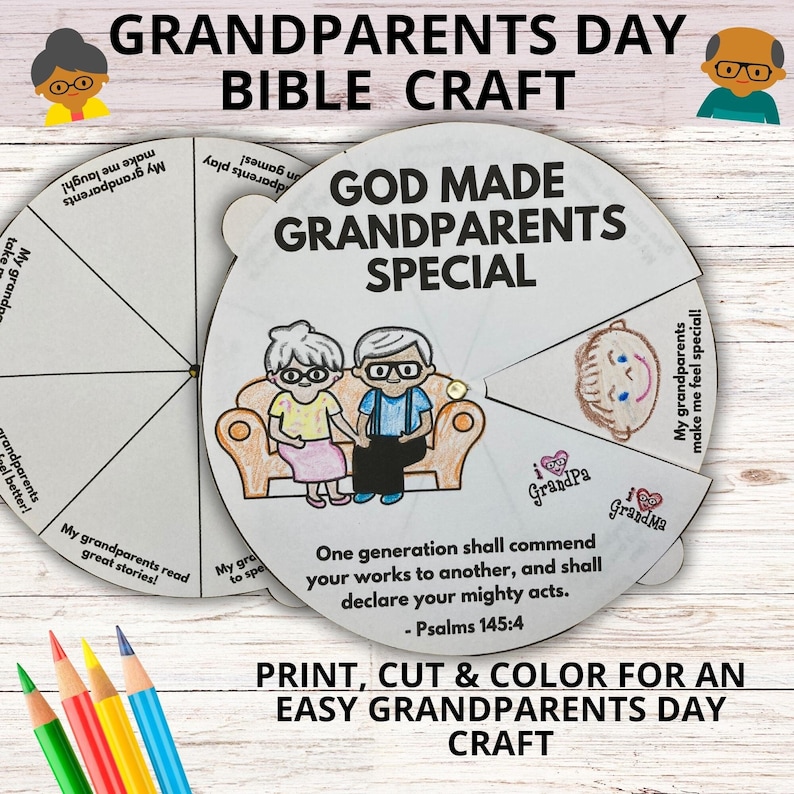 Grandparents Are Special Bible Wheel Printable, Sunday School Craft for ...