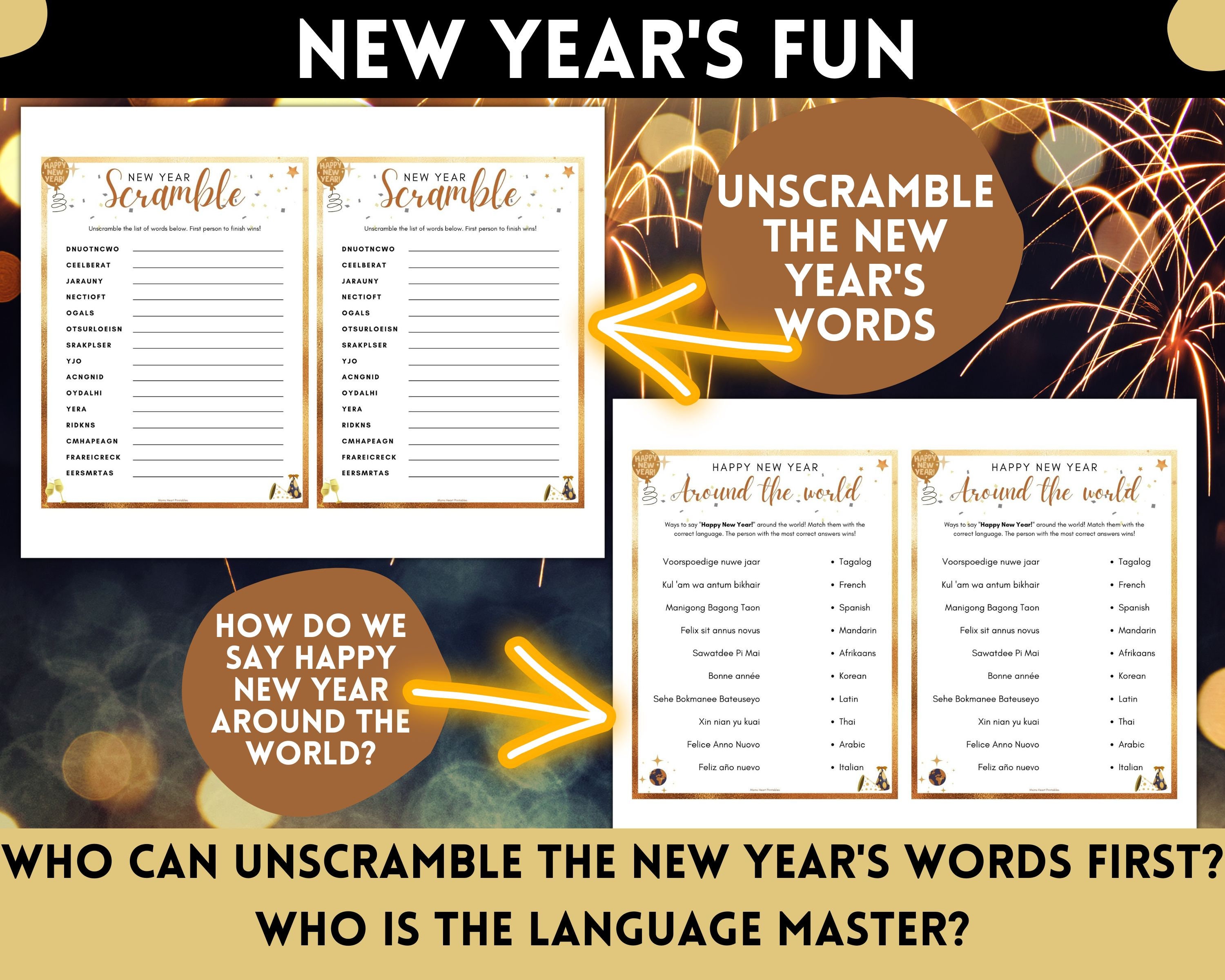 Printable New Years Eve Games, New Years Eve Games for Kids and Adults ...