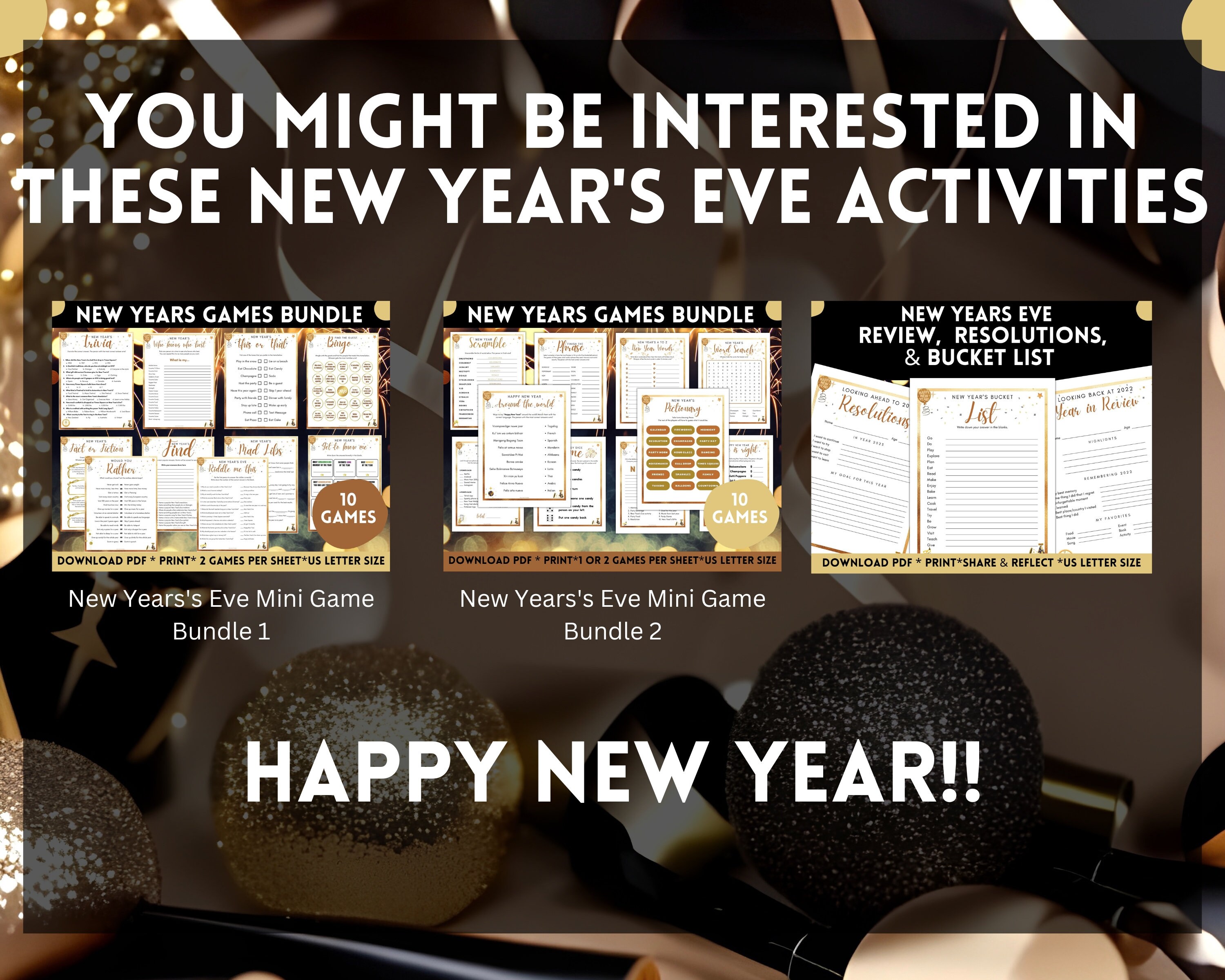 Printable New Years Eve Games for Families, New Years Games for Teens ...