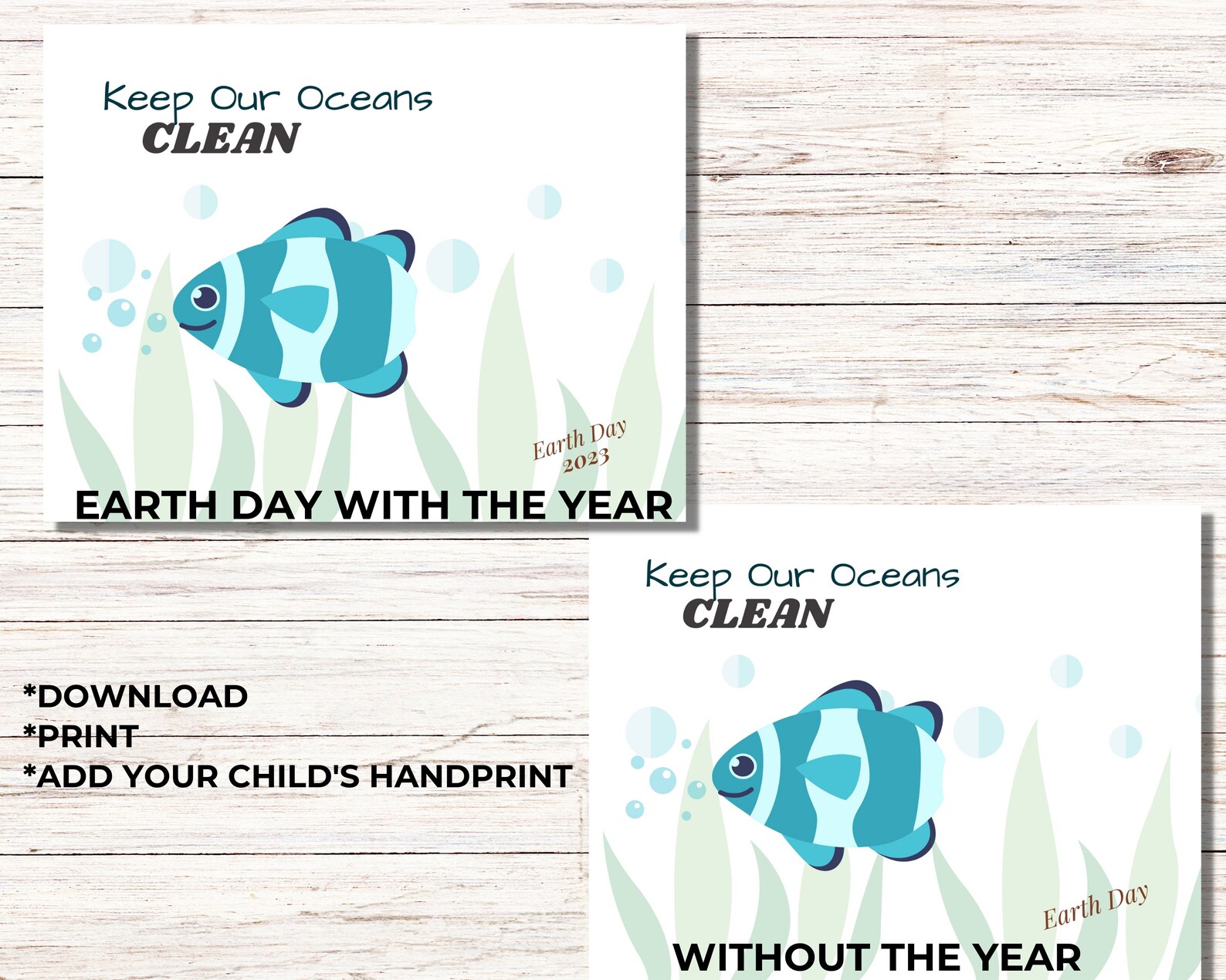 Earth Day Ocean Handprint Craft, Keep Our Ocean Clean Earth Day ...
