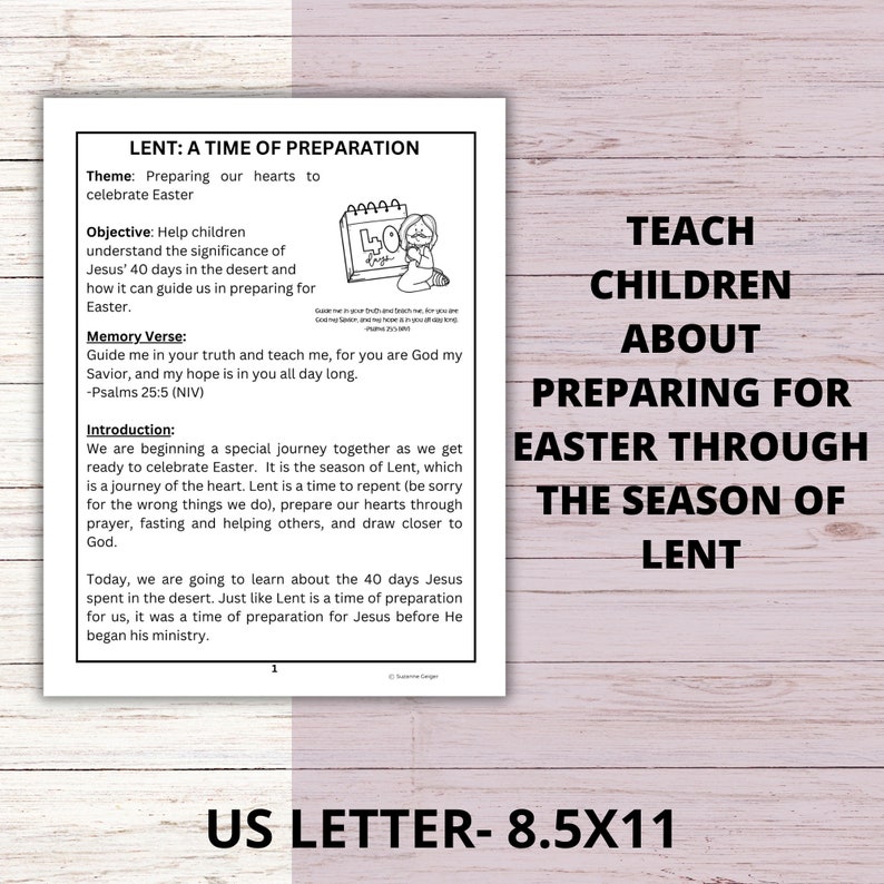 Lent Bible Lesson, Lent Preparation Lesson for Kids, Jesus 40 Days in ...