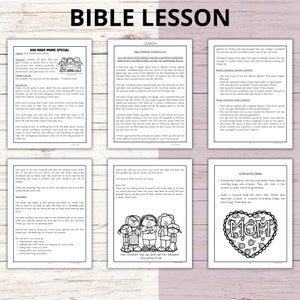 Mothers Day Bible Lesson and Craft Bundle, Sunday School Mothers Day ...