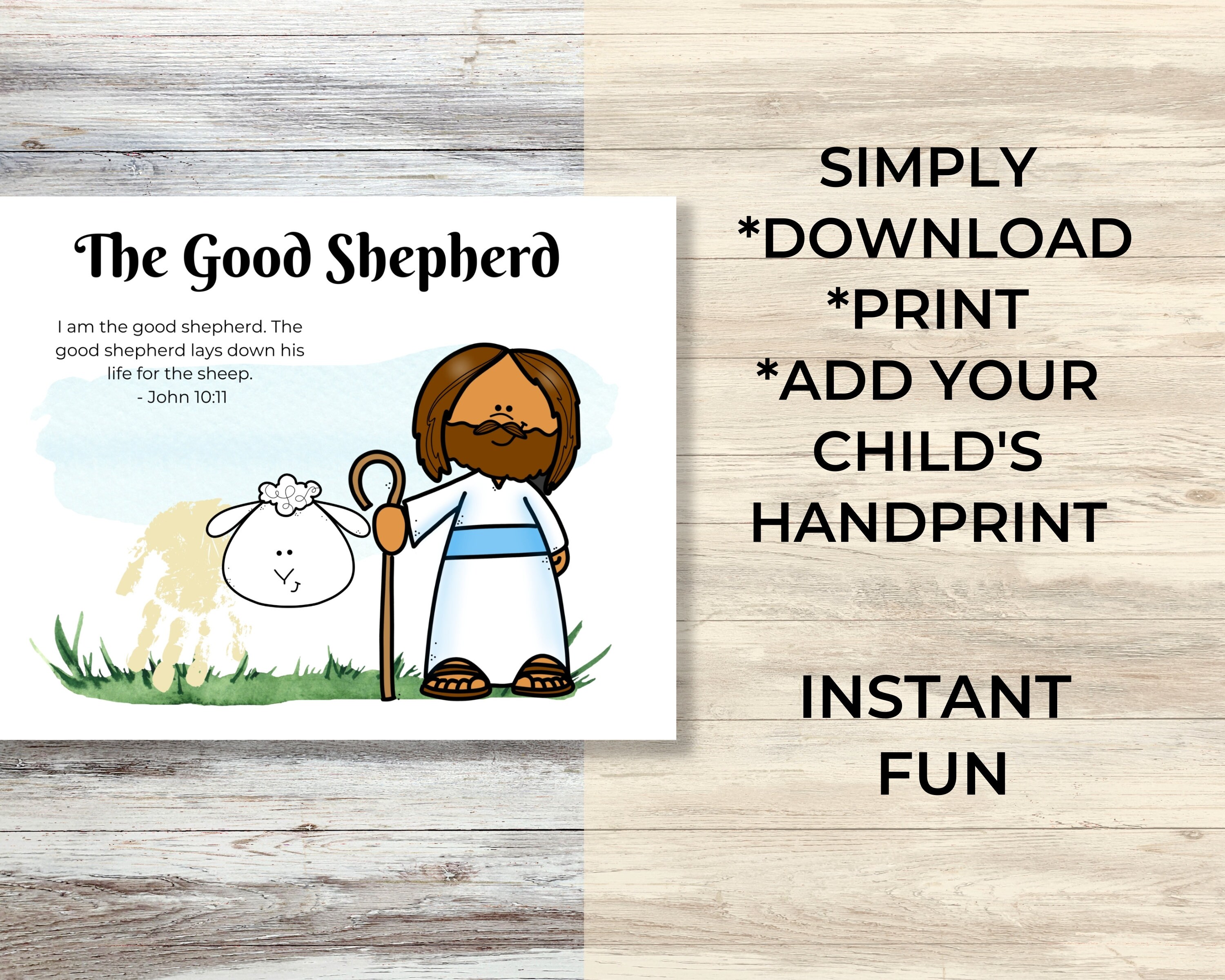 The Good Shepherd Handprint Art, Sunday School Handprint Craft for ...