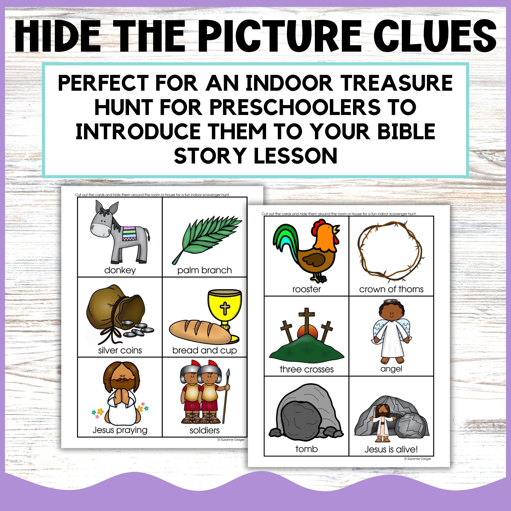 Easter Story Bible Lesson Scavenger Hunt Activity Prek, Sunday School ...