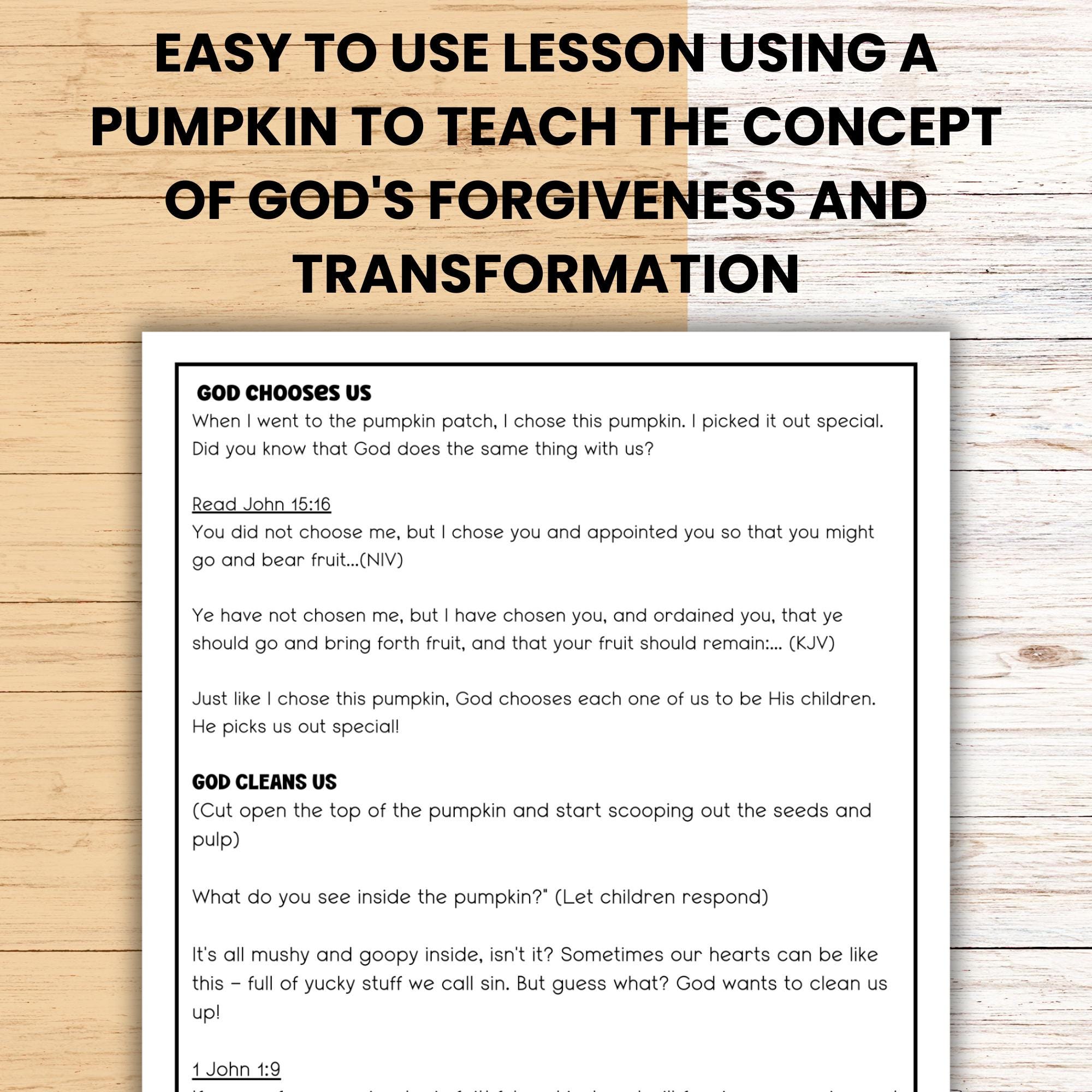 Christian Halloween Pumpkin Parable Bible Lesson Activity, Sunday ...