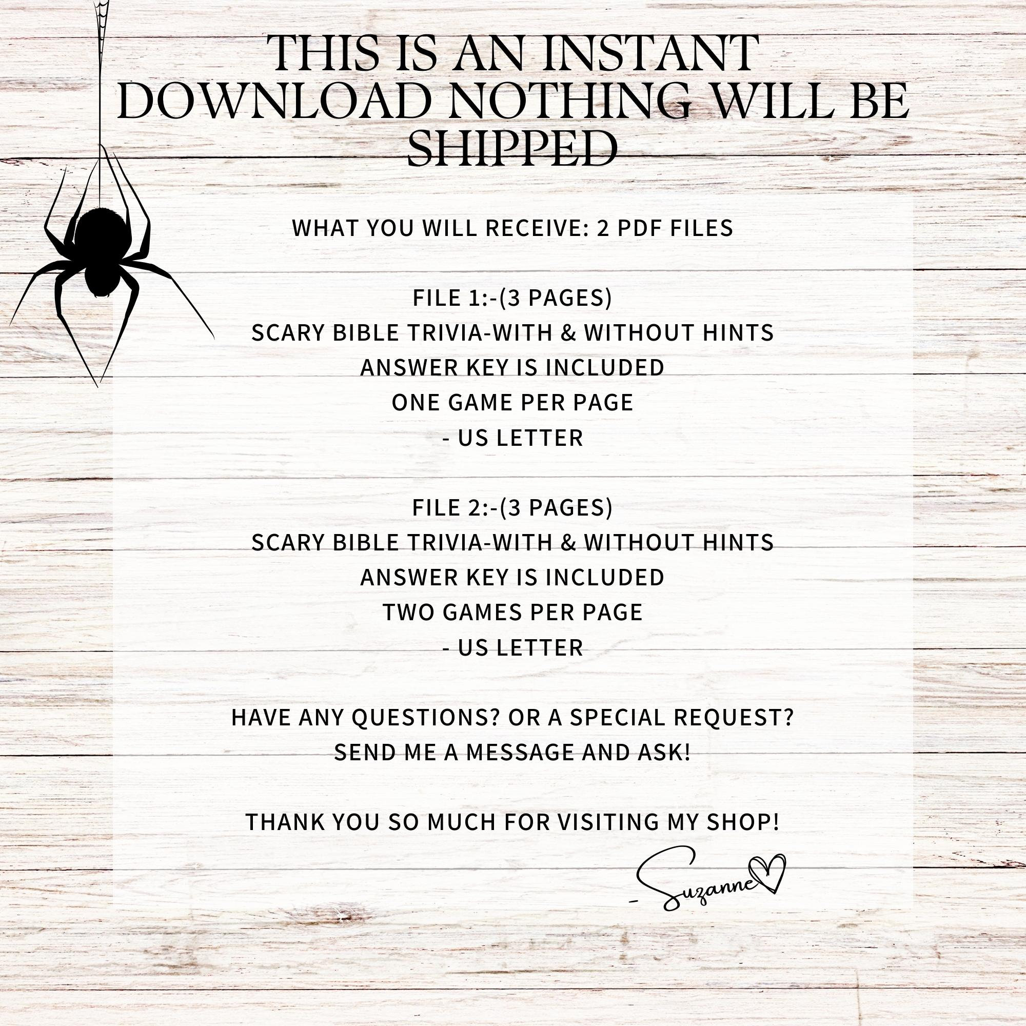 Christian Halloween Scary Bible Trivia Game for Church and Families ...