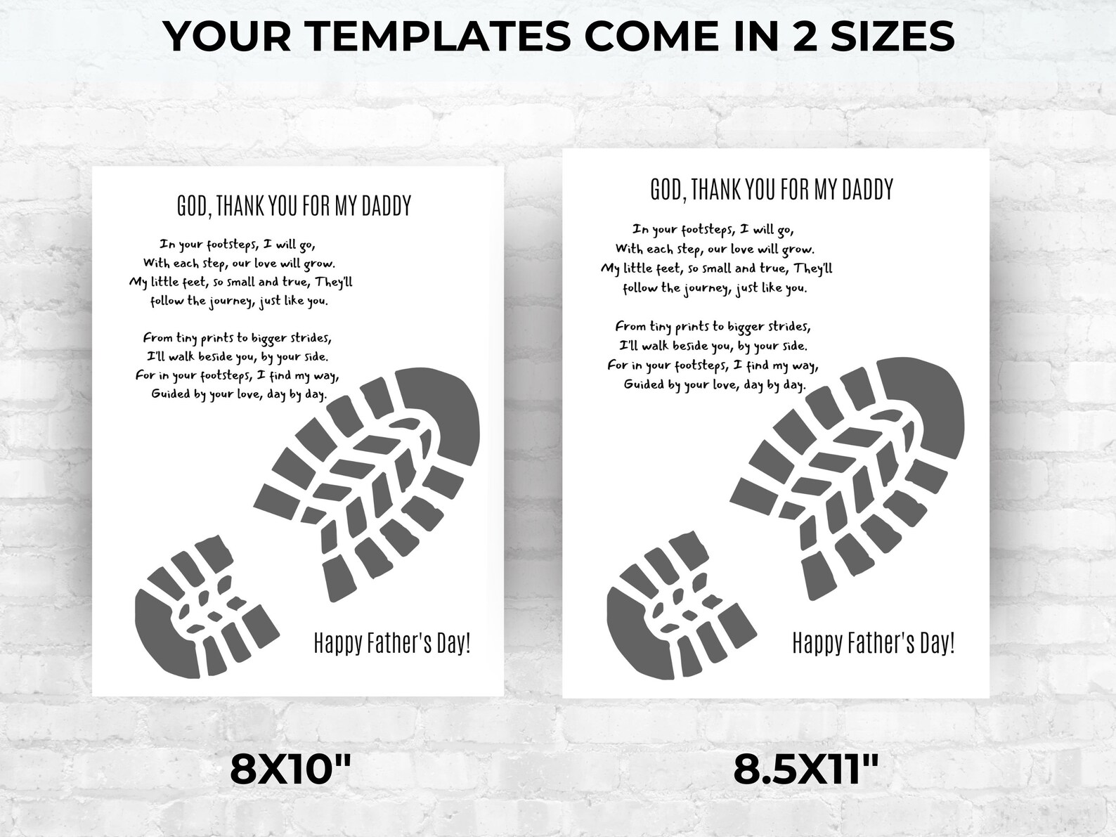 Fathers Day Church Nursery Footprint Craft Gift for Dad, DIY Printable ...