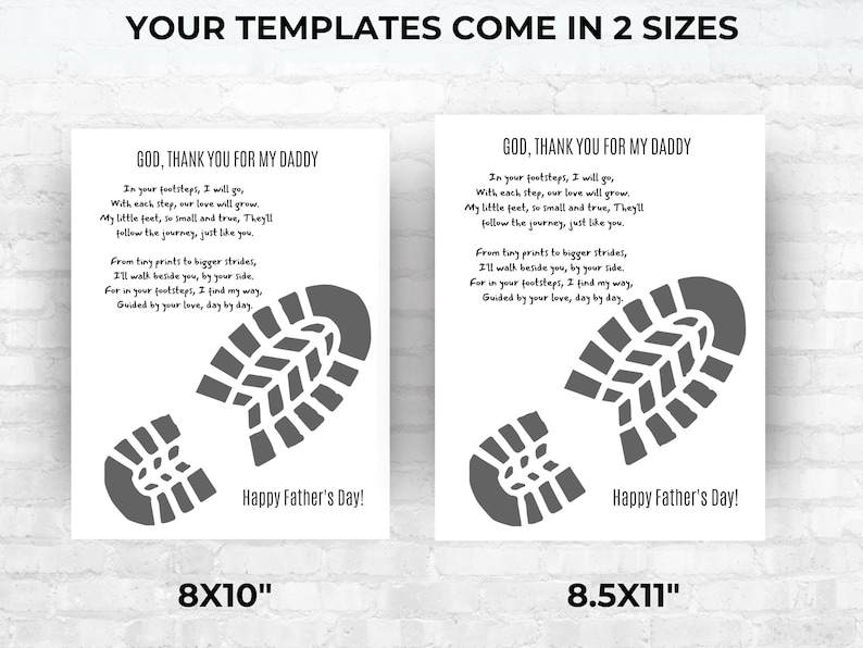 Fathers Day Church Nursery Footprint Craft Gift for Dad, DIY Printable ...