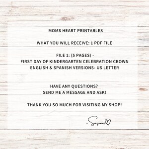 First Day of Kindergarten Crown Craft Activity Printable, English ...