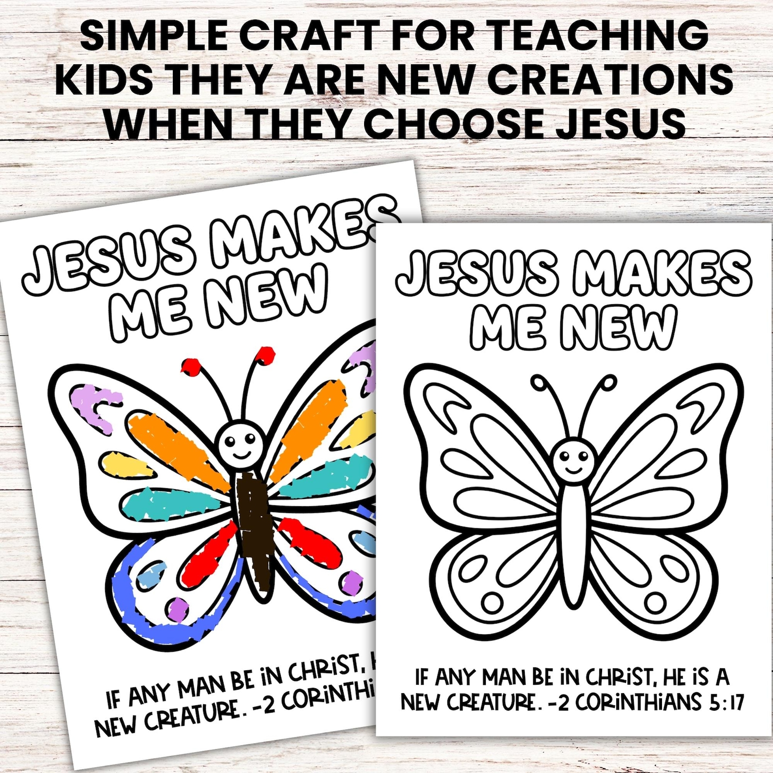 Jesus Makes Me New Torn Paper Bible Craft, Spring New Creation 2 ...
