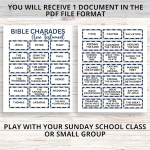 New Testament Bible Charades Game, Bible Game for Kids and Adults ...