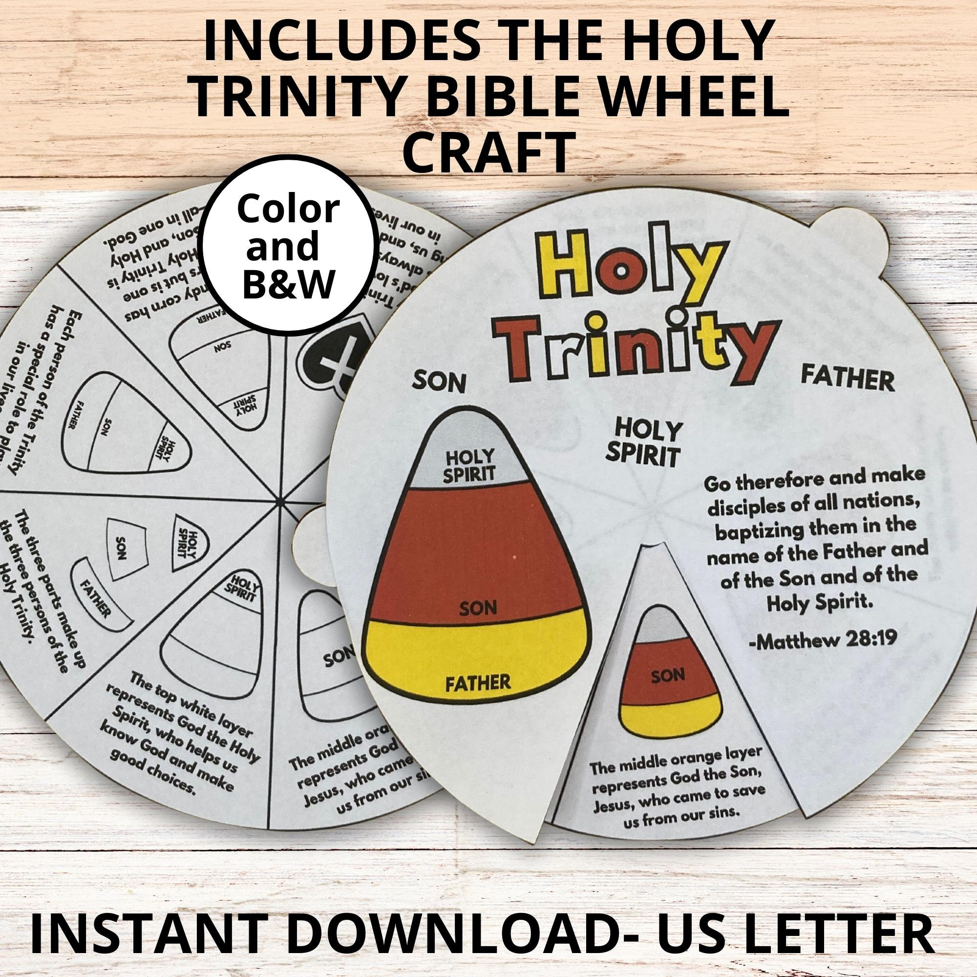 Holy Trinity Bible Coloring Wheel and Lesson for Kids, Candy Corn ...