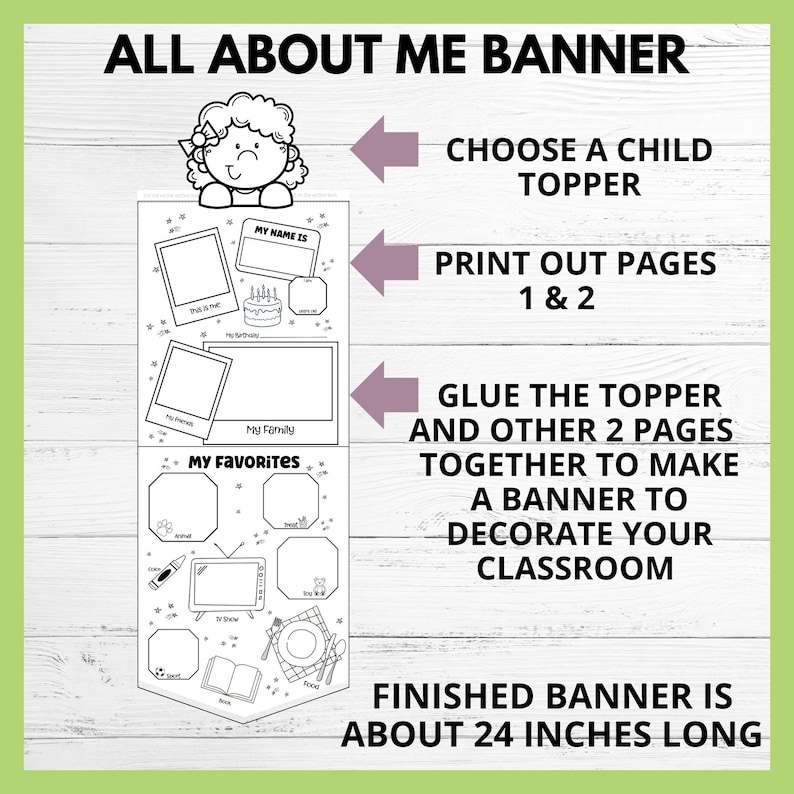All About Me Printable Poster Activity Banner, All About Me Unit ...
