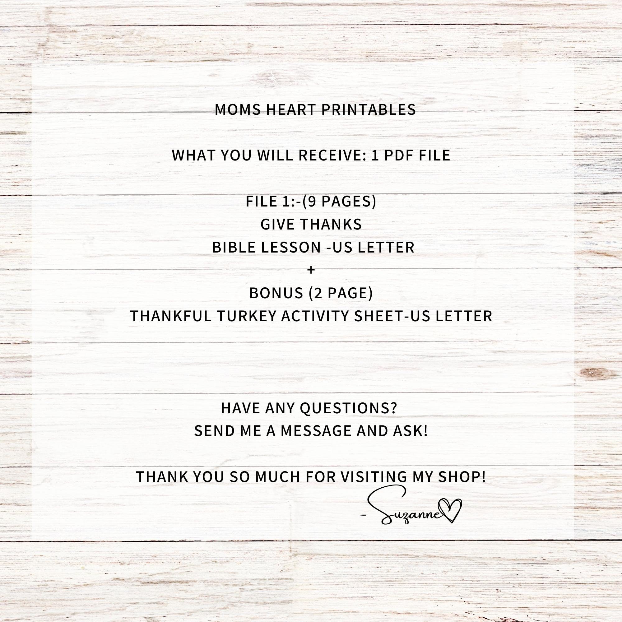 Give Thanks Thanksgiving Bible Lesson and Craft, Sunday School Bible ...