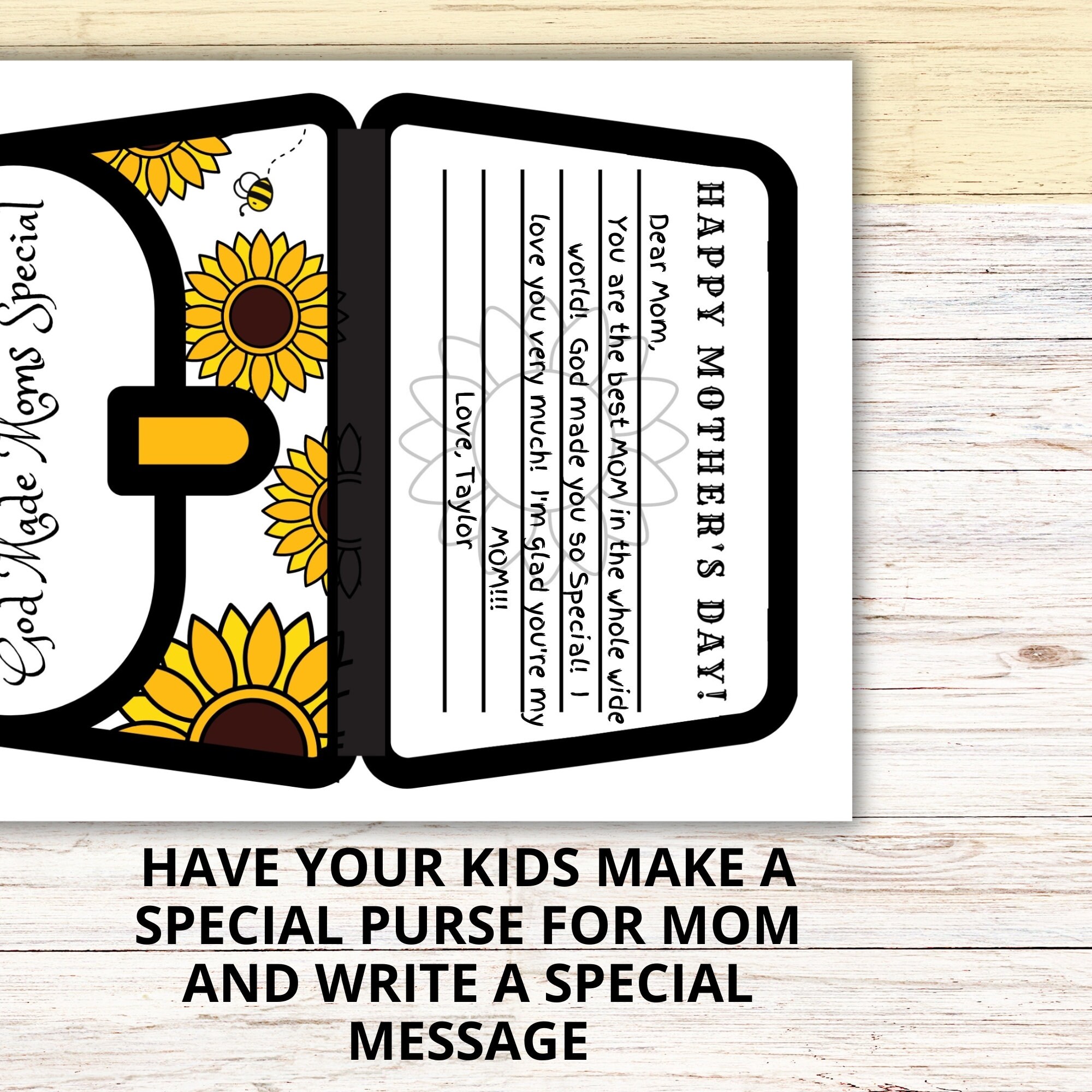 Mothers Day Bible Purse Craft for Sunday School, God Made Moms Special ...