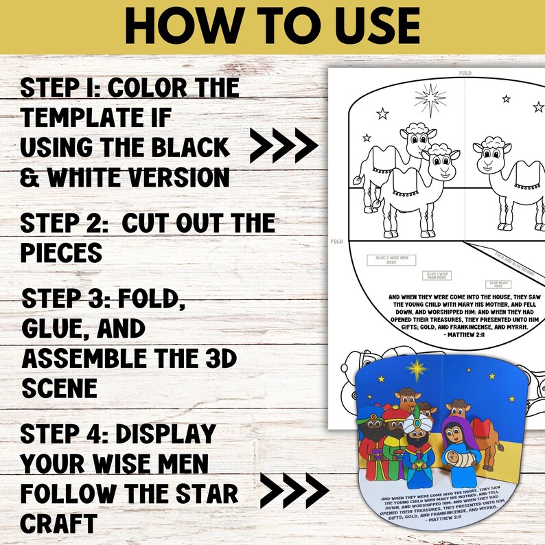 The Wise Men Follow the Star Bible Craft Activity, Matthew 2 Epiphany ...