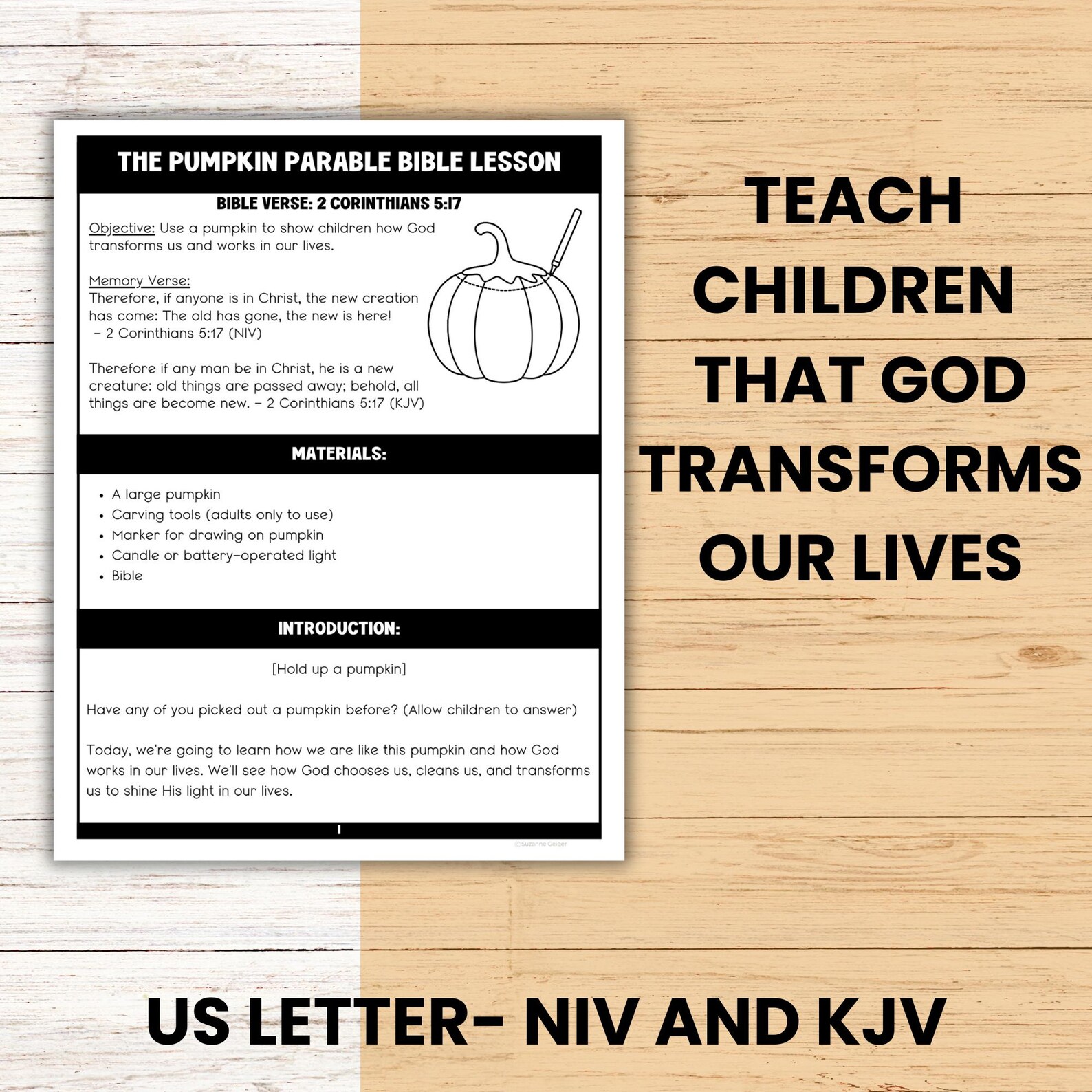 Christian Halloween Pumpkin Parable Bible Lesson Activity, Sunday ...