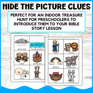 Noah's Ark Bible Lesson Scavenger Hunt Activity Prek, Sunday School ...