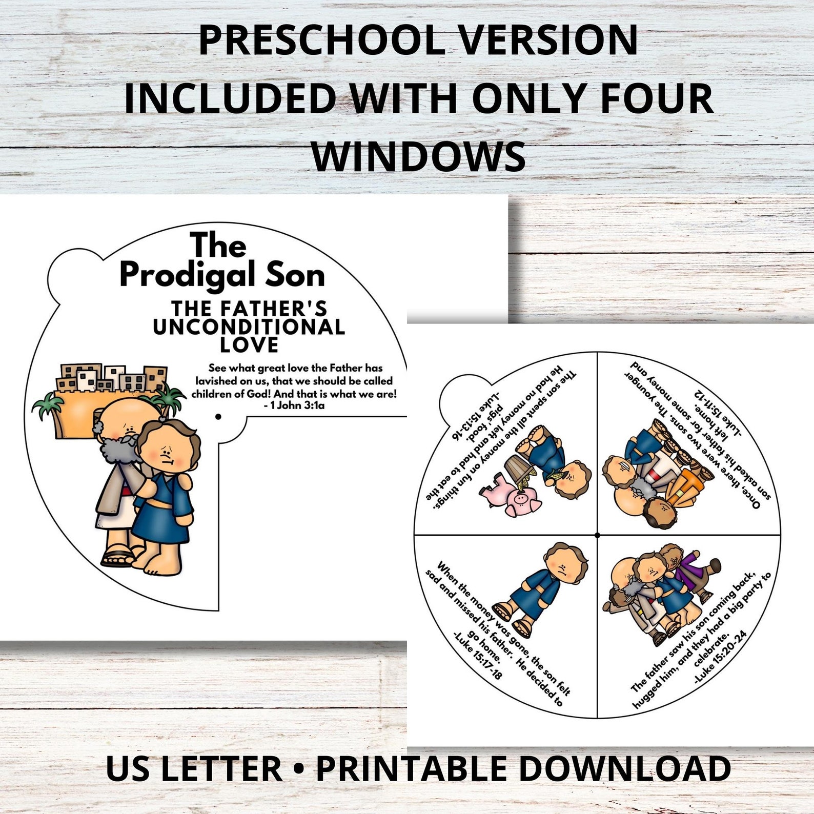 The Prodigal Son Bible Spinner Wheel Sunday School Craft Printable ...