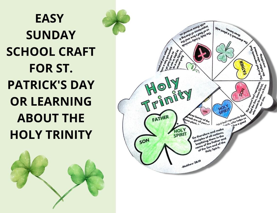 St. Patricks Day Sunday School Craft, Holy Trinity Bible Coloring Wheel ...