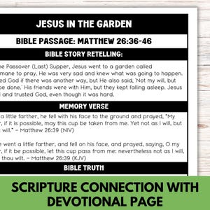 Jesus in the Garden Bible Craft Activity, Garden of Gethsemane Easter ...