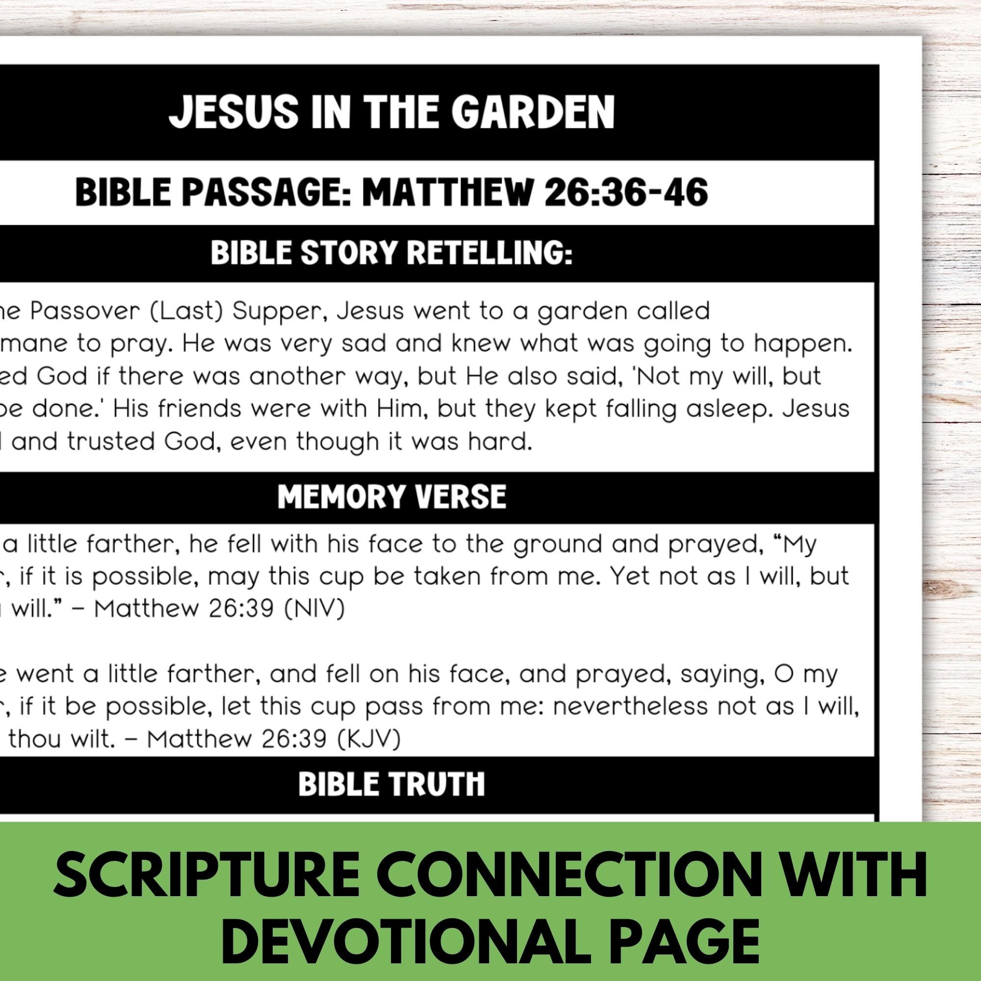 Jesus in the Garden Bible Craft Activity, Garden of Gethsemane Easter ...