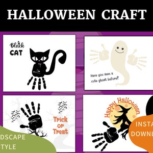 Halloween Handprint Craft | October Preschool Handprint Activity ...
