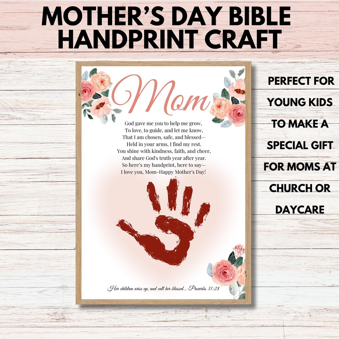 Mothers Day Bible Handprint Craft Activity for Preschool and Toddlers ...