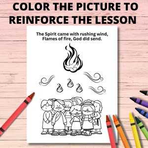 Pentecost Bible Lesson Acts 2:1-41 Bible Story Craft, Sunday School ...